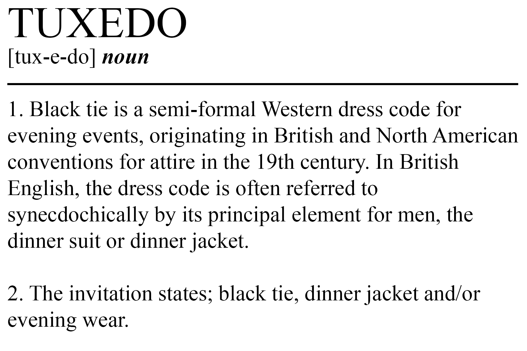 Tuxedo & Dinner Suit Hire